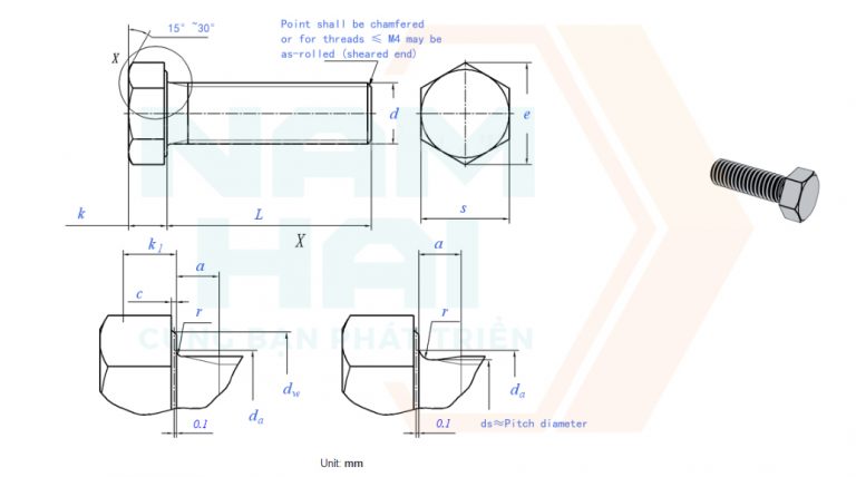 EN 24017 - 1991 - Bu lông lục giác